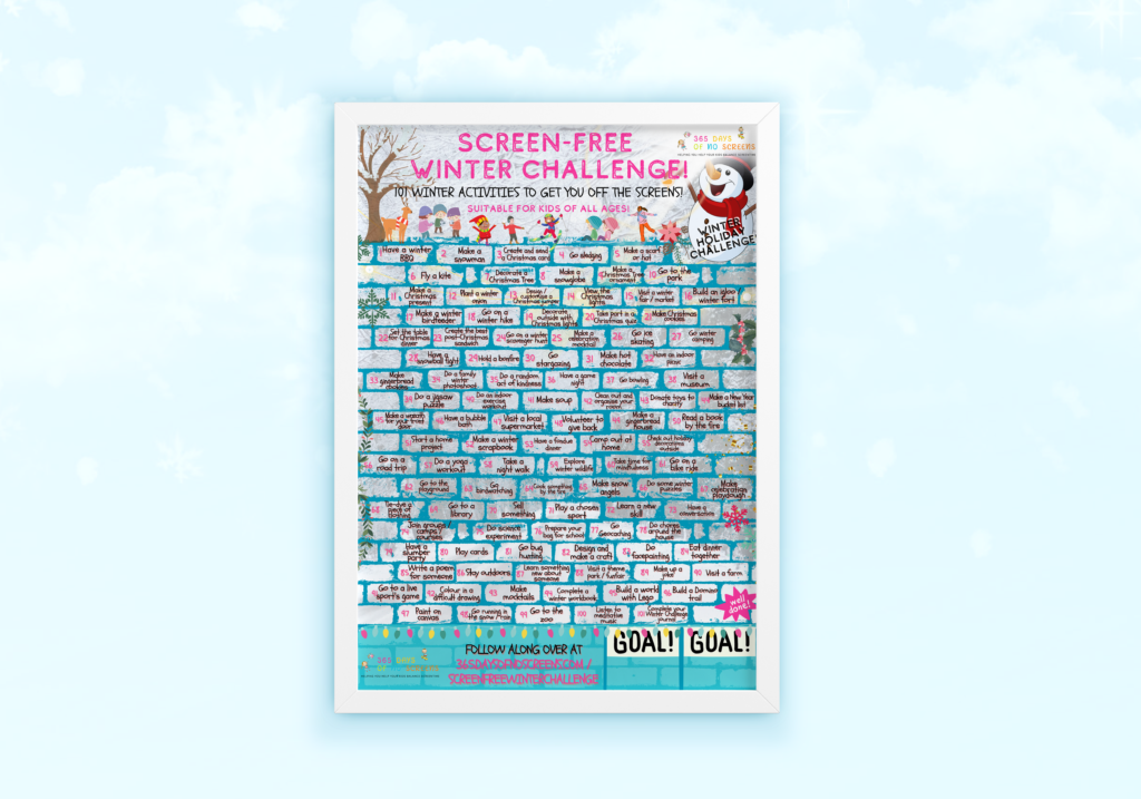 Free printable screen time chart to balance screen and play